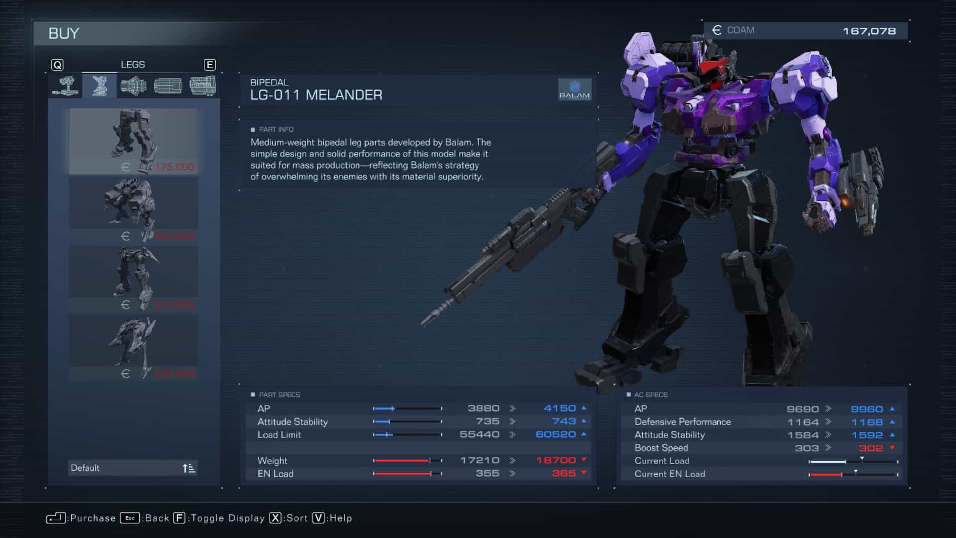 Toutes les pièces Mech dans Armored Core 6 (AC6) répertoriées